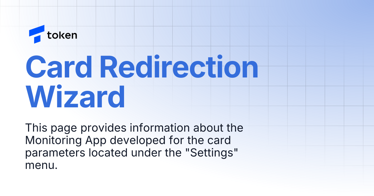 Card Redirection Wizard | OKC Platform | Token Developer Portal